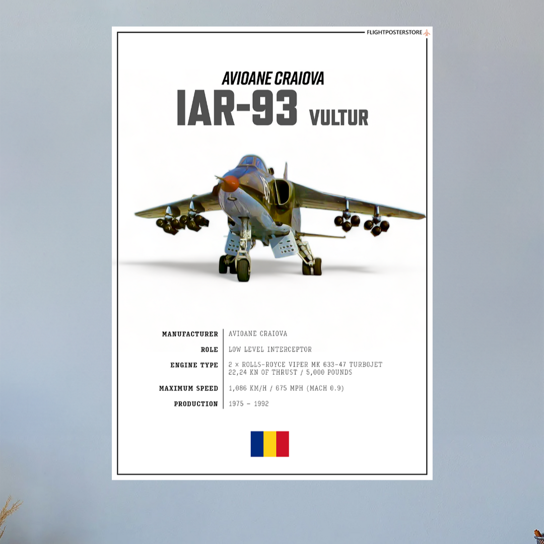 IAR-93 Vultur SPEC. Poster – flightposterstore
