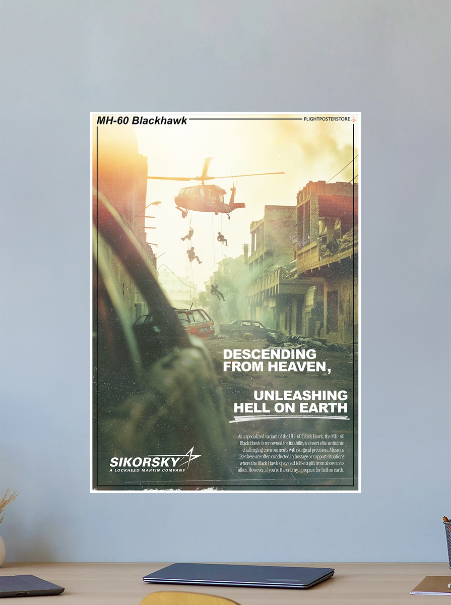 MH-60 Black Hawk Propaganda Poster – flightposterstore