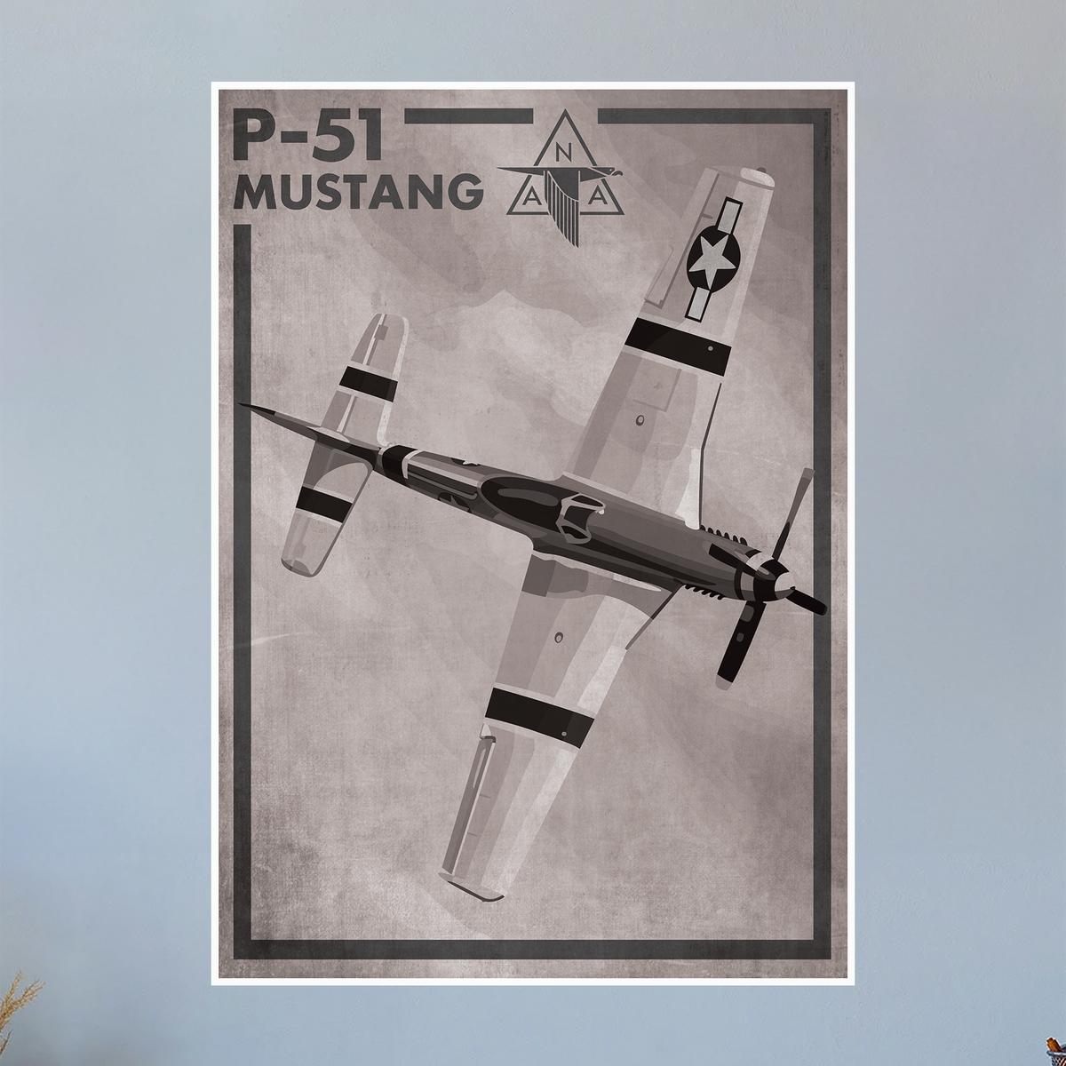 P-51 Mustang Artwork Poster – flightposterstore