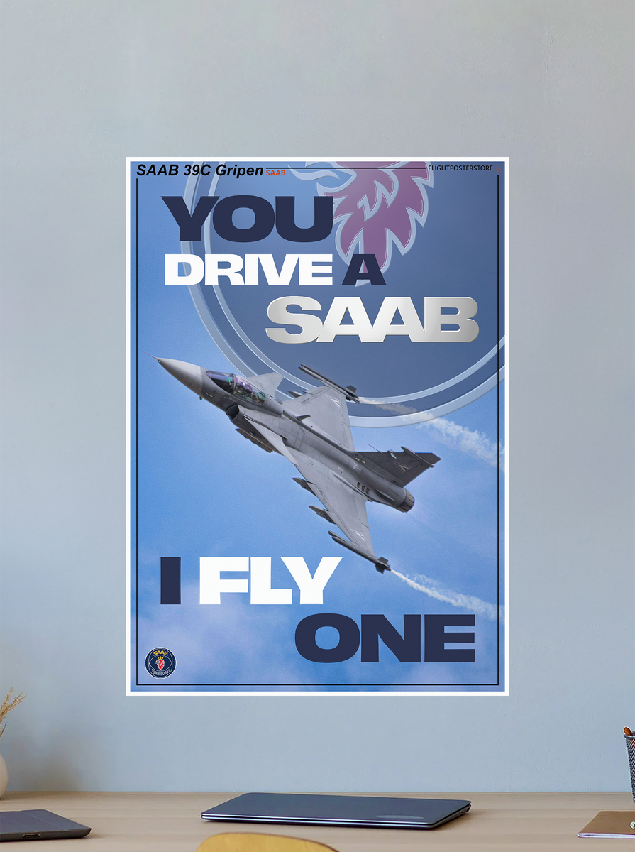 SAAB 39C Gripen Propaganda Poster – flightposterstore