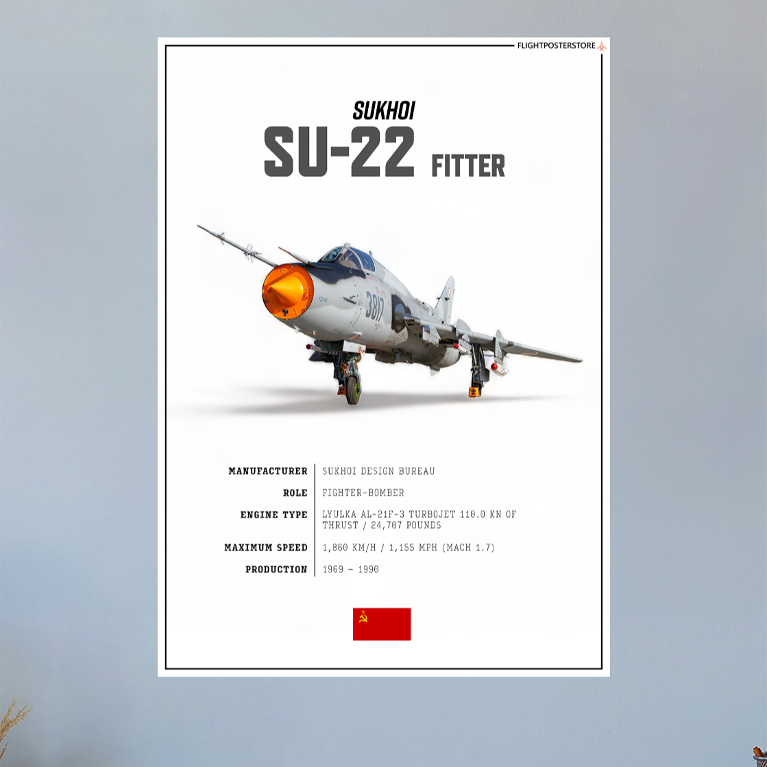Su-22 Fitter SPEC. Poster – flightposterstore