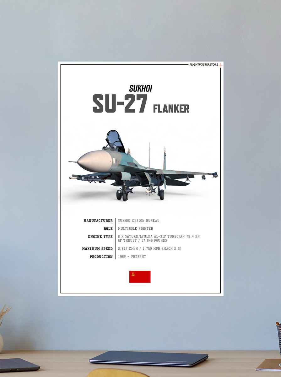 Su27 Flanker SPEC. Poster – flightposterstore