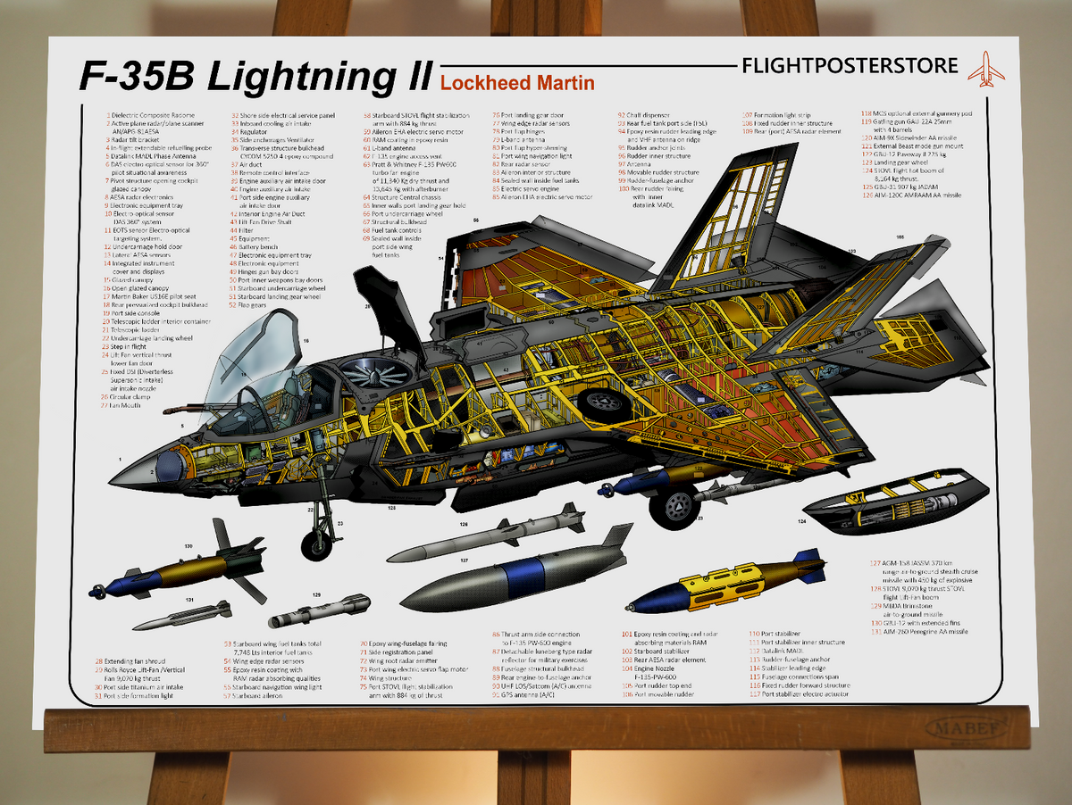 F-35B Lightning Ⅱ Anatomy Poster – flightposterstore